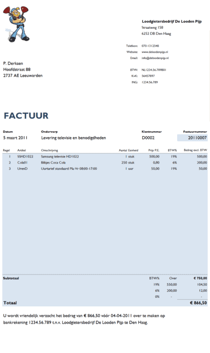 Facturen - Boekhouden in Excel