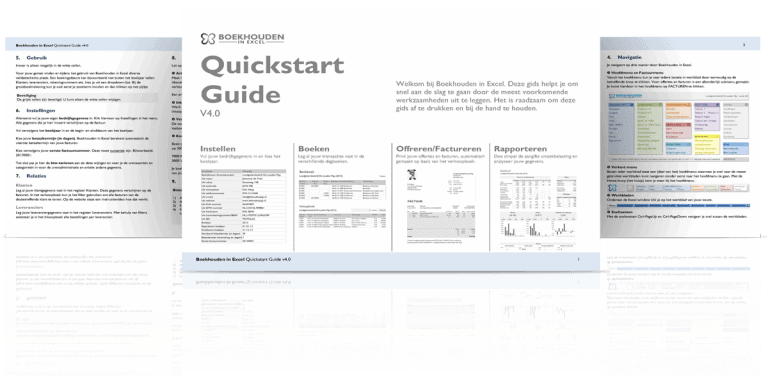 Quickstart - Boekhouden in Excel