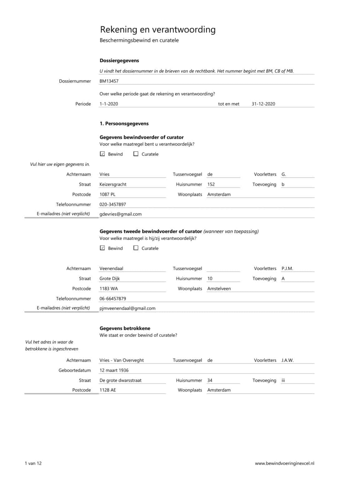 Bewindvoering in Excel voor (familiaire) bewindvoerders - simpel en uniek