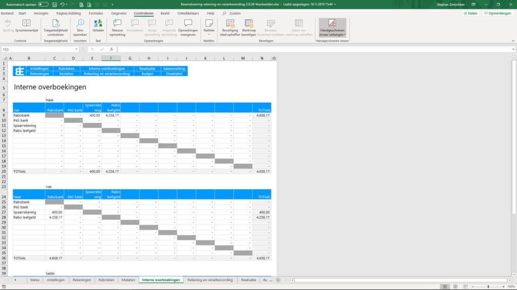 Bewindvoering in Excel voor (familiaire) bewindvoerders - simpel en uniek