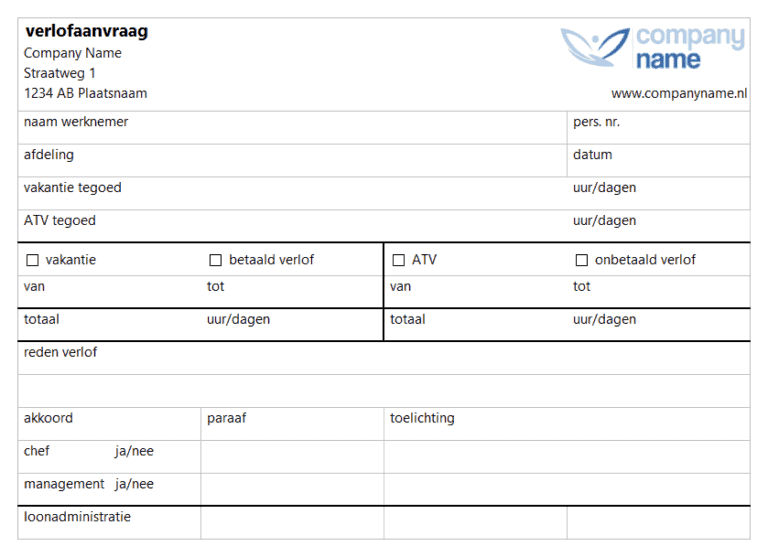 Sjabloon verlofaanvraag - 4 voorbeelden die je simpel kunt aanpassen