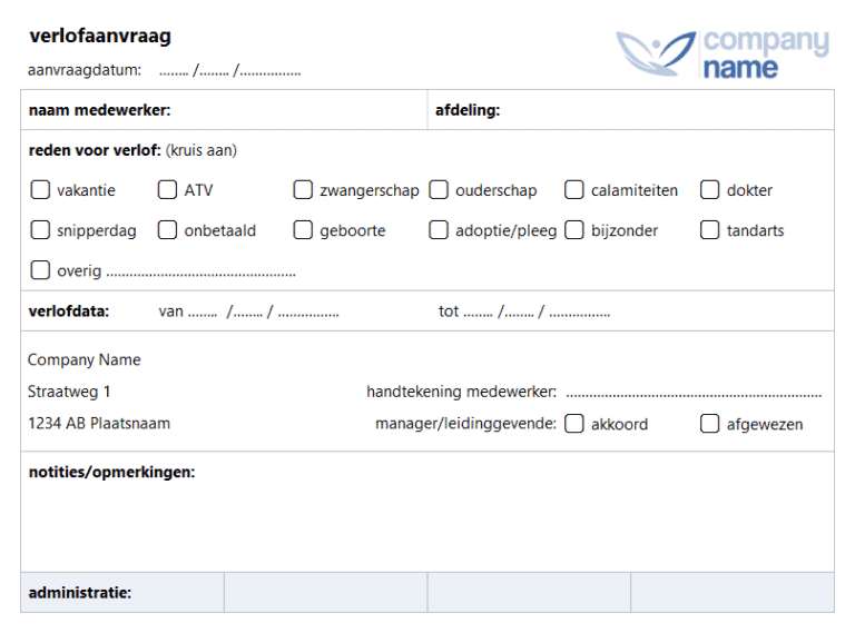Sjabloon verlofaanvraag - 4 voorbeelden die je simpel kunt aanpassen