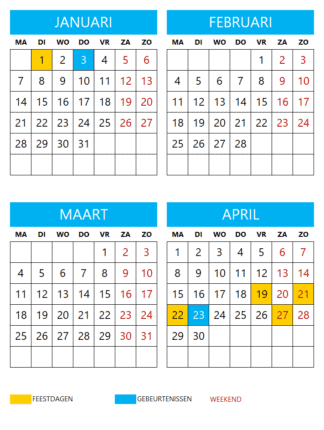 Maak snel en simpel een Excel kalender – kies uit 20 ontwerpen