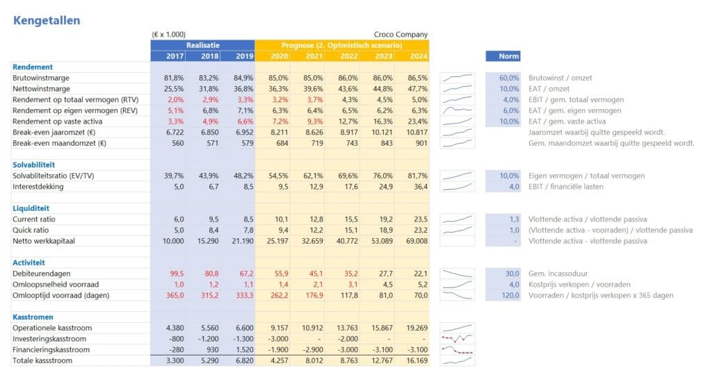Financieel rapportagemodel: 3 rapporten uit de jaarrekening incl. prognose