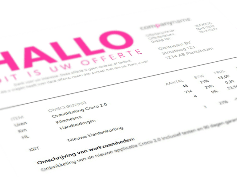 Offertes en facturen maken voor ondernemers en professionals Pro Edition