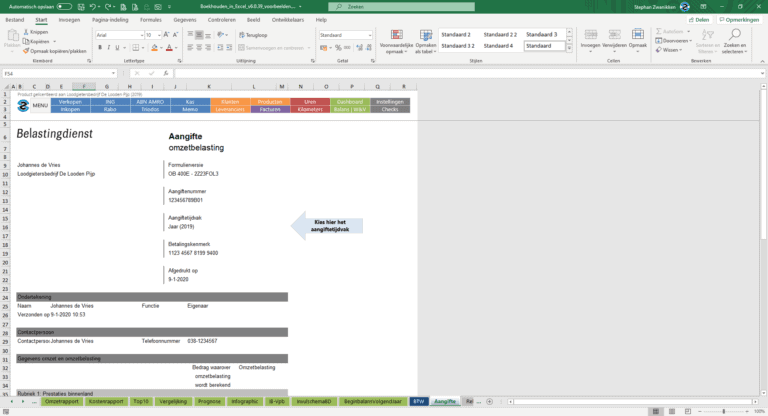 Btw-aangifte - Boekhouden in Excel