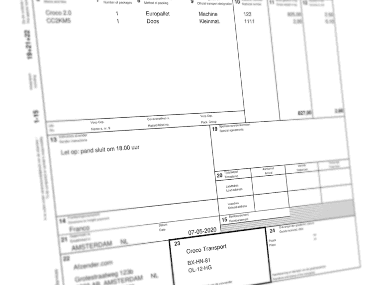 CMR vrachtbrief in Excel - altijd vrachtbrieven op voorraad