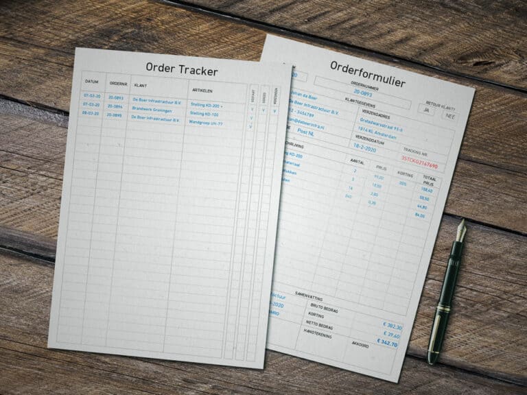 Orderformulier in Excel - handig orders maken en tracken