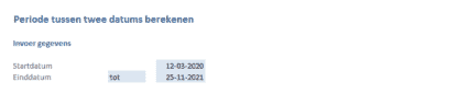 Periode tussen twee datums berekenen in dagen, weken, maanden + jaren