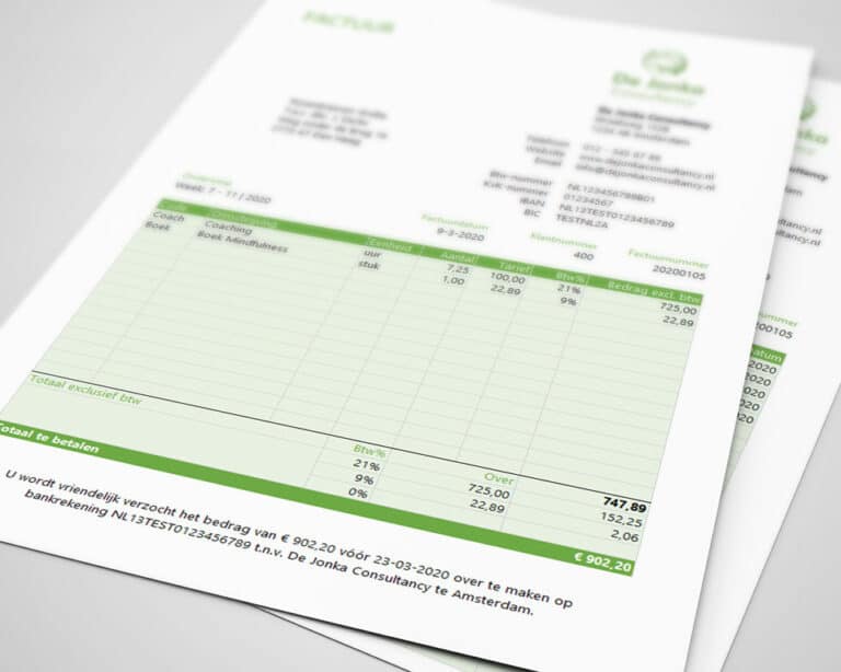 Factuur mét specificatie voor coaches, klussers en consultants