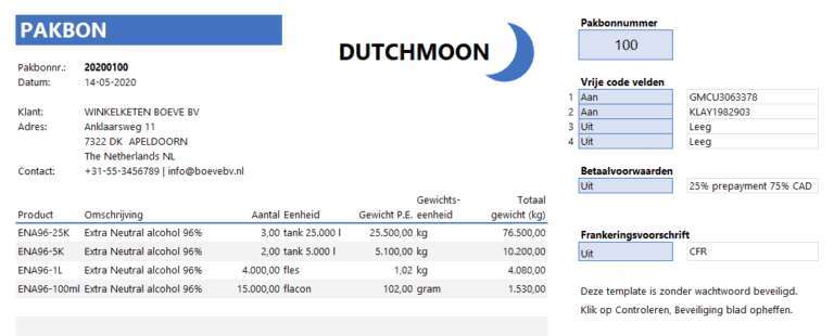 Maak snel een pakbon in Excel voor al je verzendingen (mét historie)