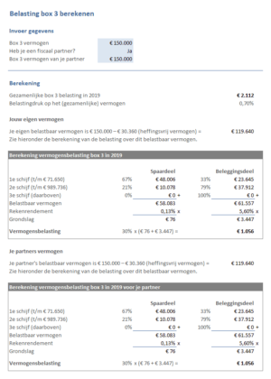Belasting box 3 berekenen - hoeveel vermogensbelasting betaal je?