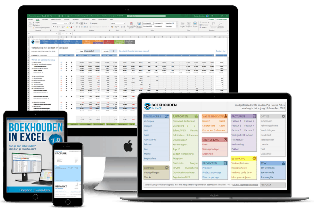 Boekhouden in Excel en 250+ andere Excel-sjablonen voor ondernemers