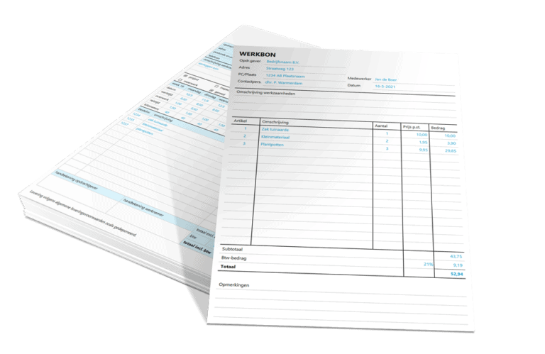 Werkbon in Excel - snel en eenvoudig werkbonnen maken in Excel