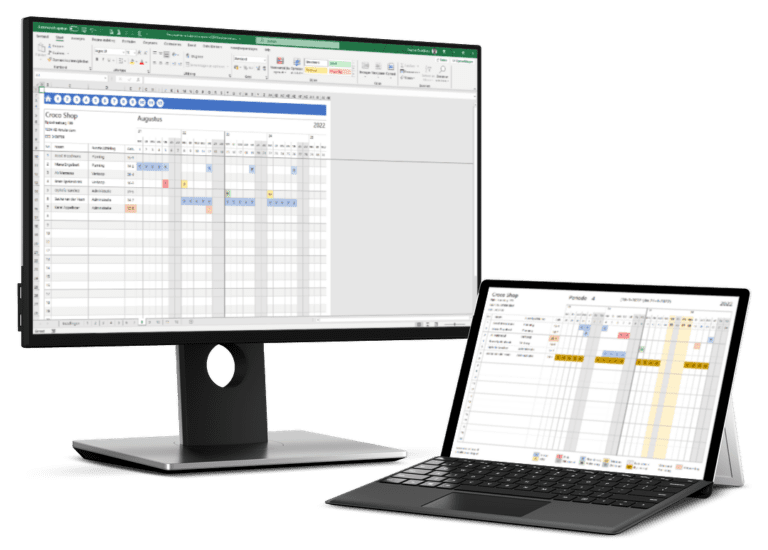 Personeel- en activiteitenplanner in Excel (per maand of per weken)