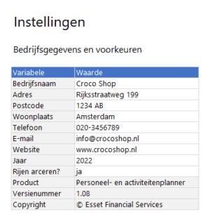 Personeel- en activiteitenplanner in Excel (per maand of per weken)