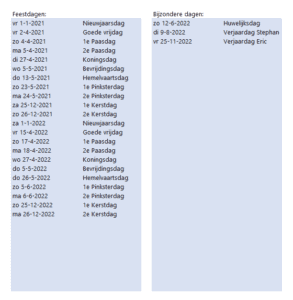 Weekkalender in Excel - kies uit 5 ontwerpen en 10 kleuren