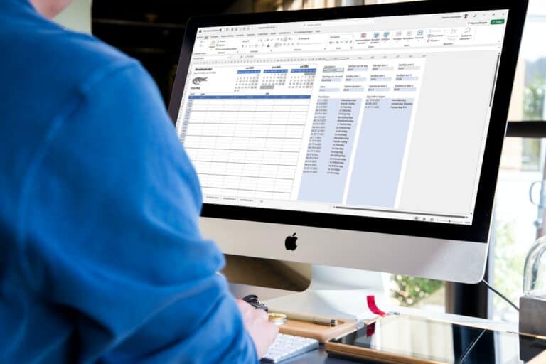 Weekkalender in Excel - kies uit 5 ontwerpen en 10 kleuren