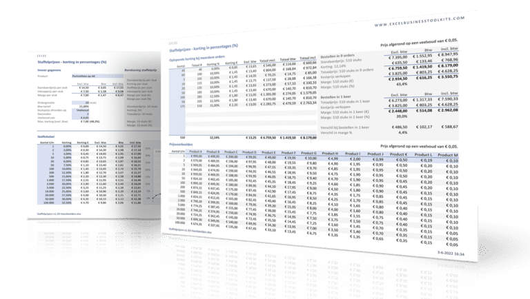 Staffelkorting berekenen in Excel op 3 flexibele manier