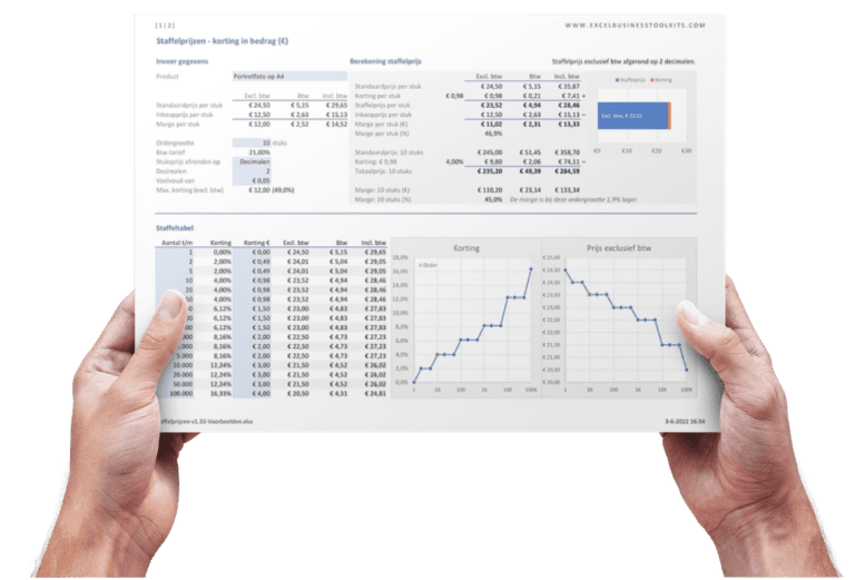 Staffelkorting berekenen in Excel op 3 flexibele manier