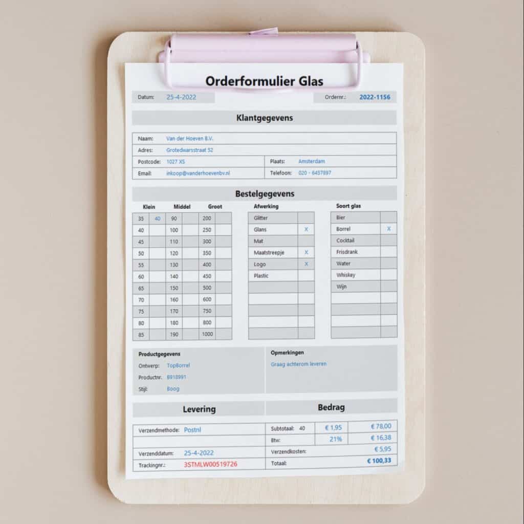 Orderformulieren in Excel - simpel bestelformulieren invullen en tracken