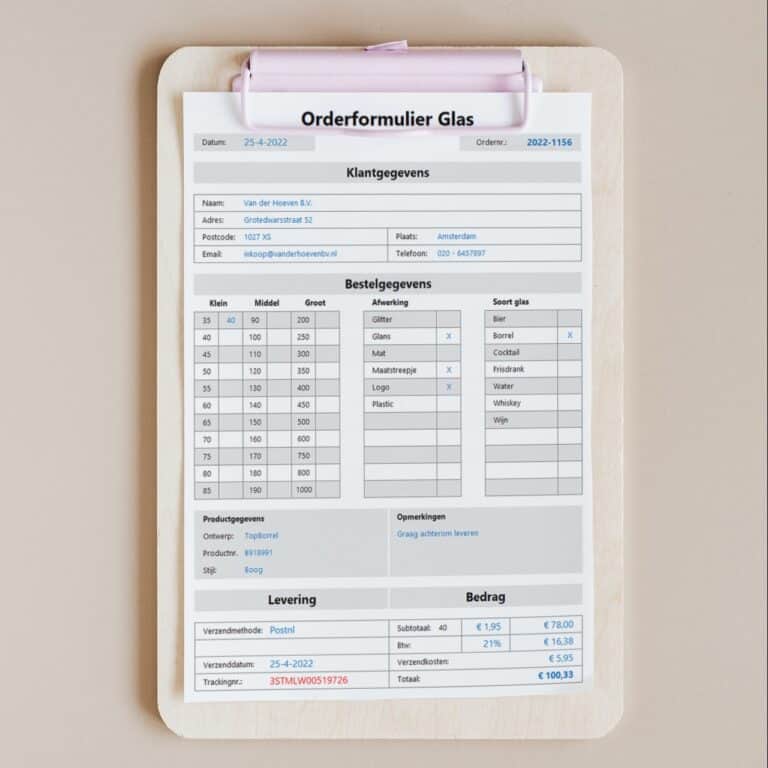 Orderformulieren in Excel - simpel bestelformulieren invullen en tracken