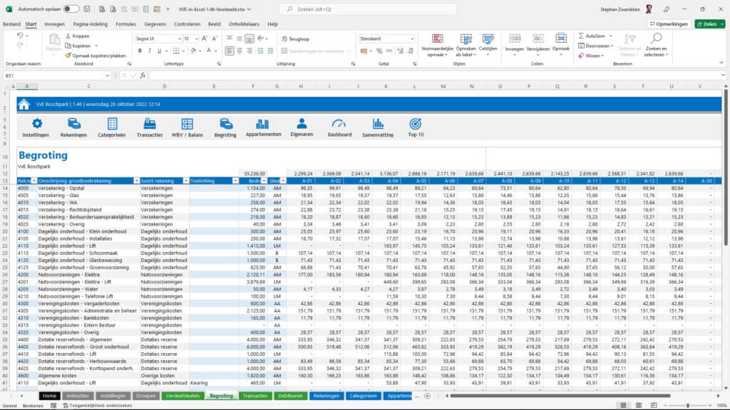 VvE in Excel - simpele Excel-tool voor Verenigingen van Eigenaren