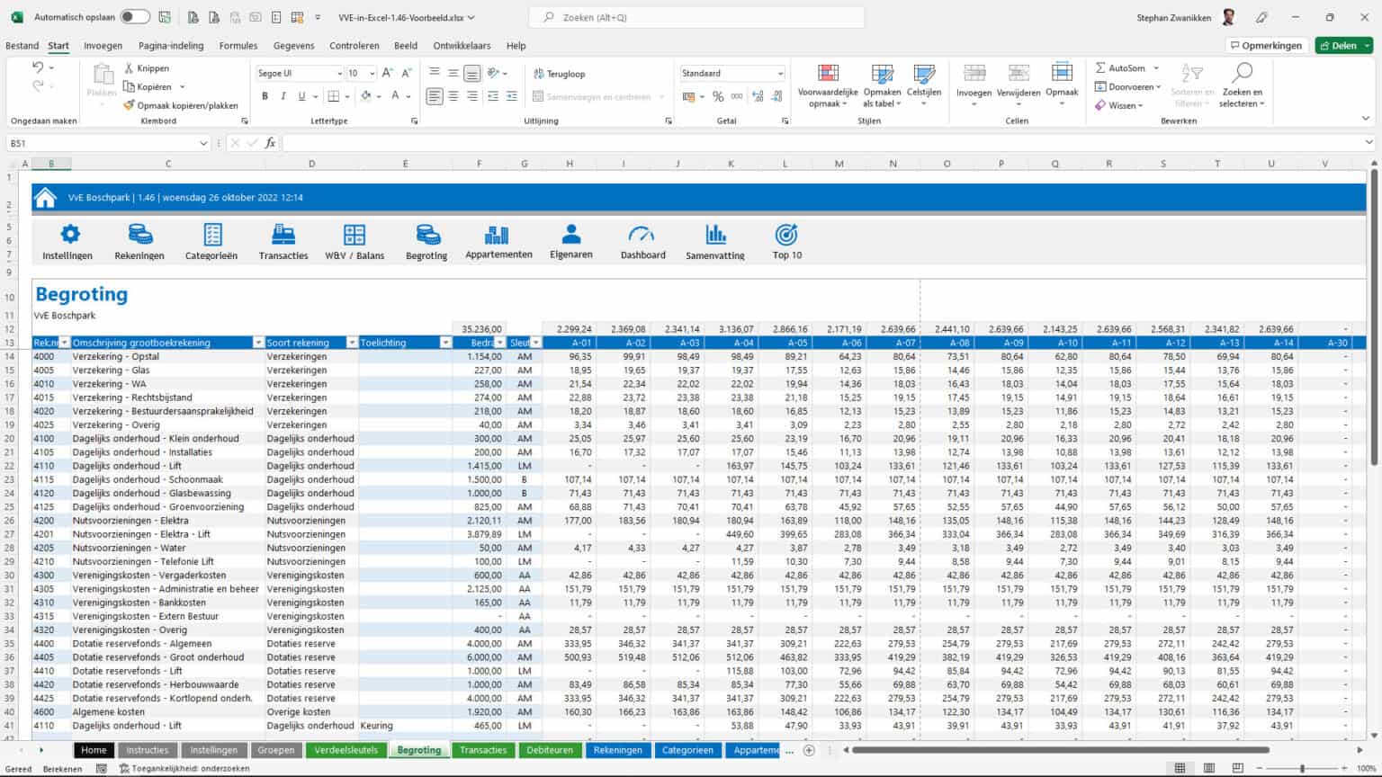 VvE in Excel - simpele Excel-tool voor Verenigingen van Eigenaren