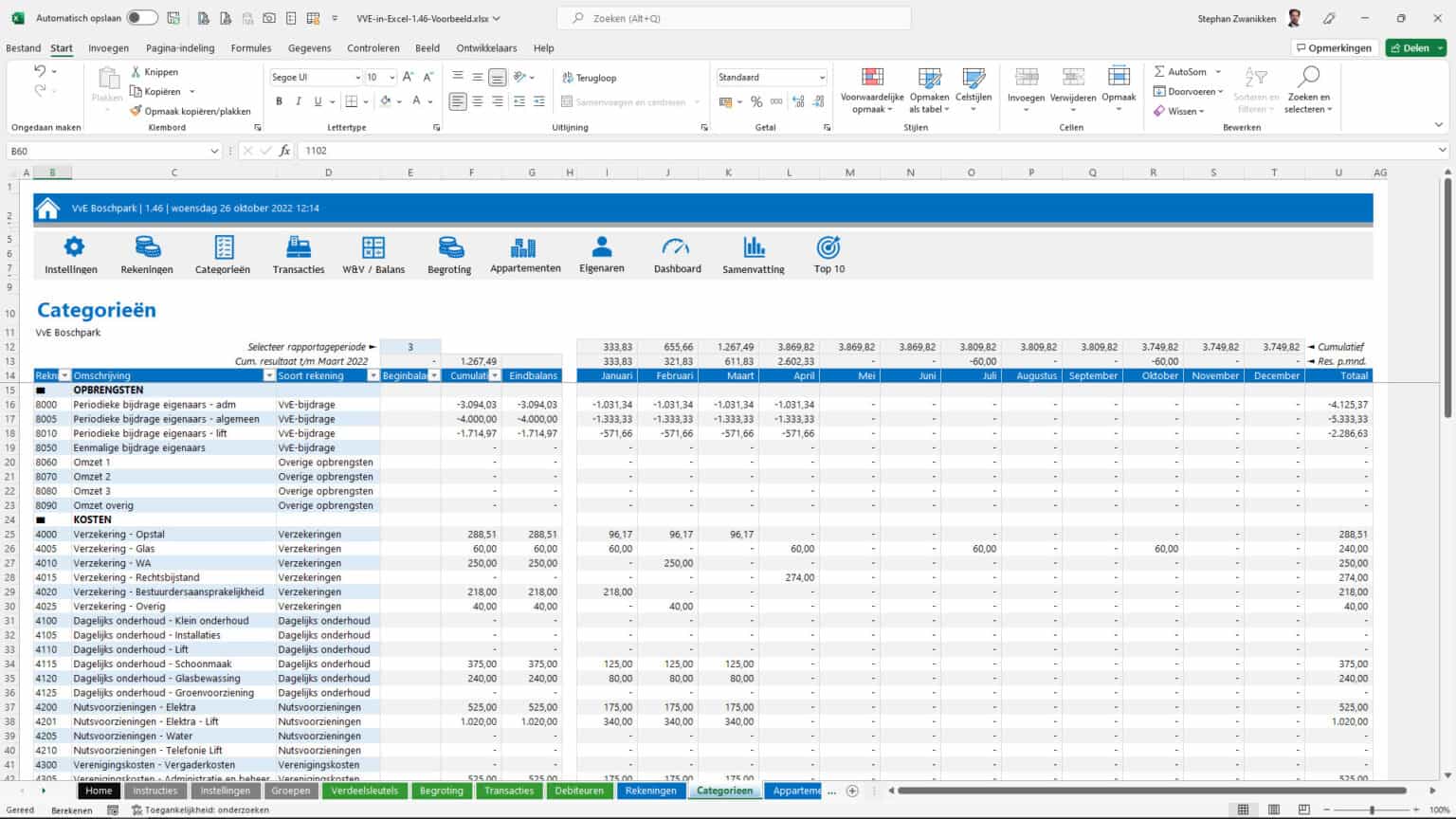 VvE in Excel - simpele Excel-tool voor Verenigingen van Eigenaren
