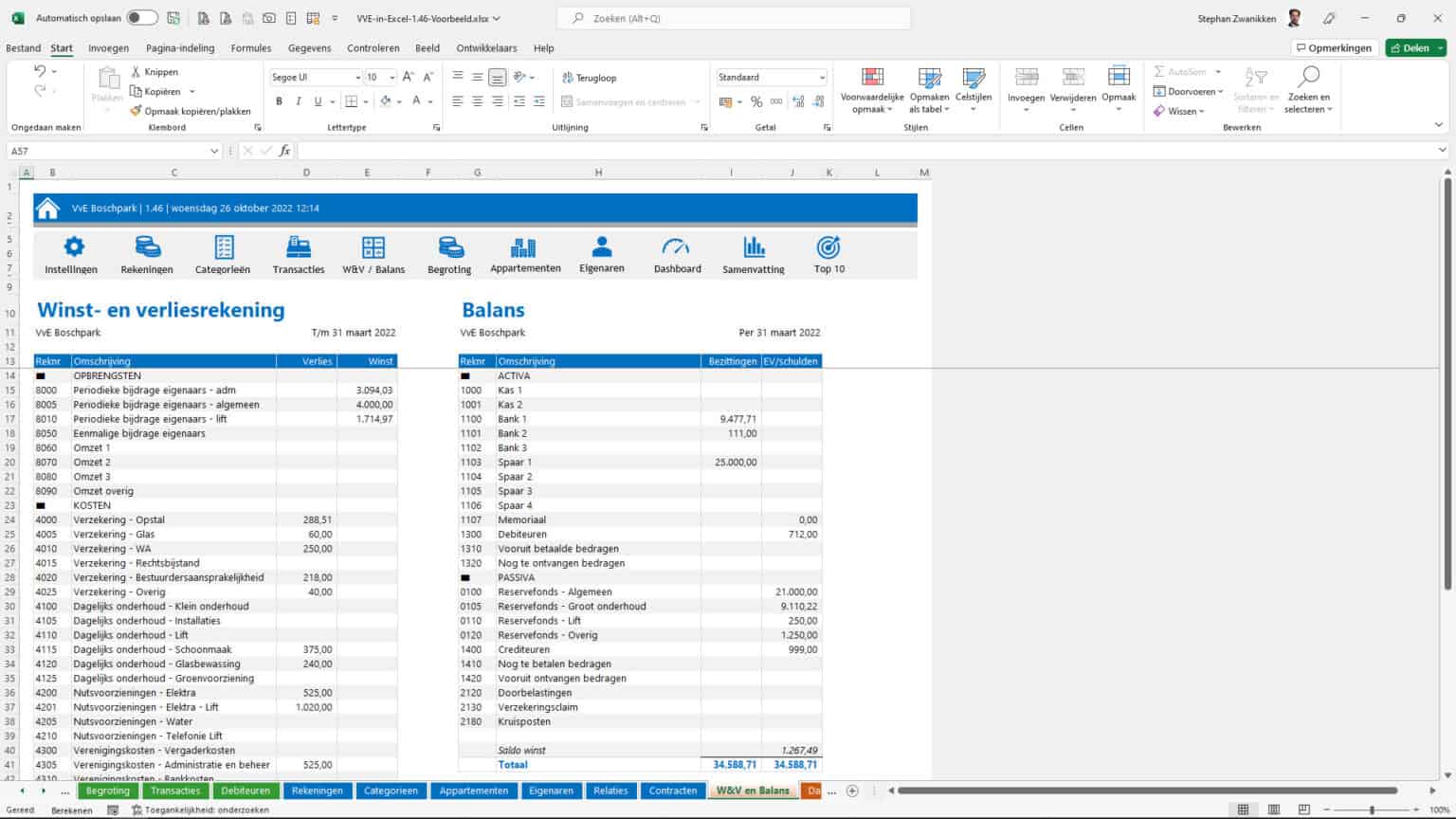 VvE in Excel - simpele Excel-tool voor Verenigingen van Eigenaren