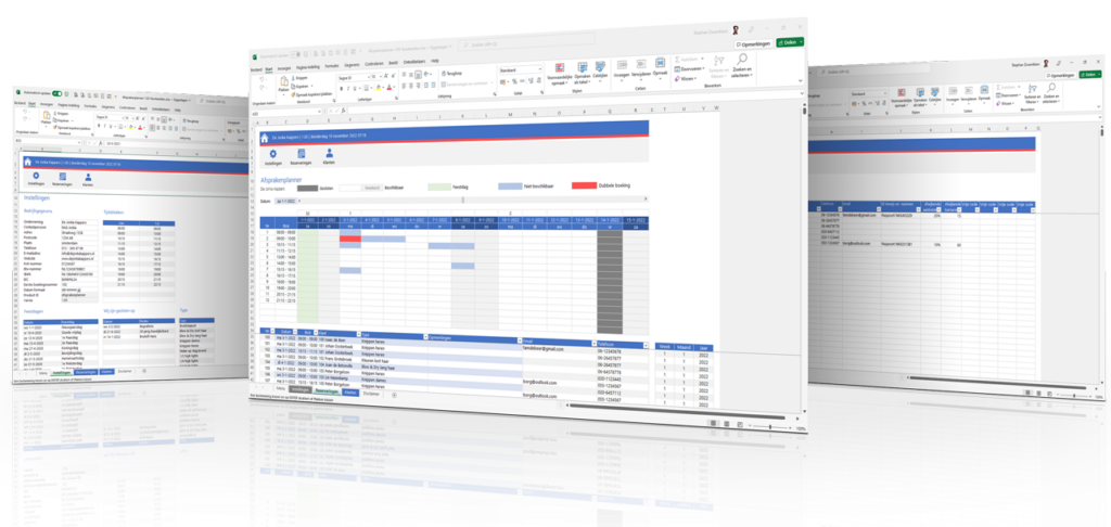 Afsprakenplanner - leg simpel je reserveringen vast in Excel