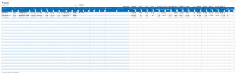 Projectadministratie in Excel - voor uren en kosten