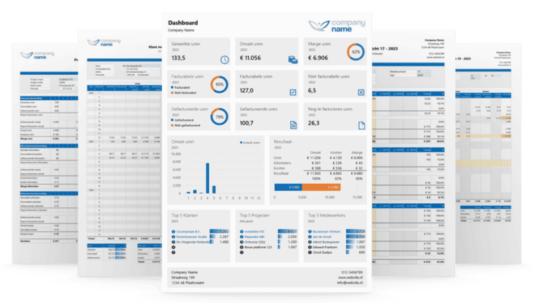 Projectadministratie in Excel - voor uren en kosten