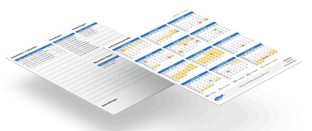 Activiteitenkalender in Excel - plan activiteiten, vakanties etc.